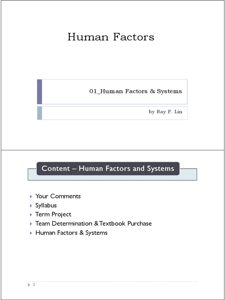 Human Factors & Systems Guide | PDF | Human Factors And Ergonomics ...