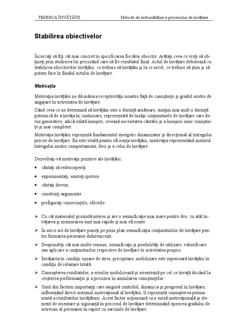 Tehnici de Memorare | PDF