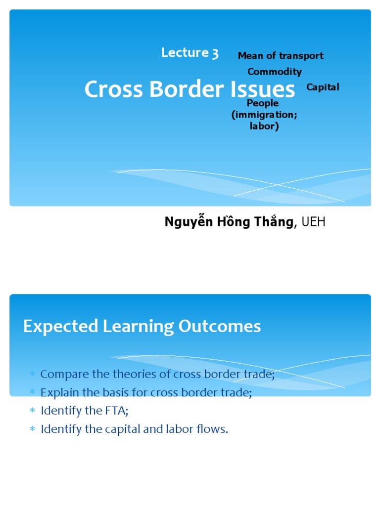 Cross Border Issues: Nguyễn Hồng Thắng, UEH | PDF | Comparative ...