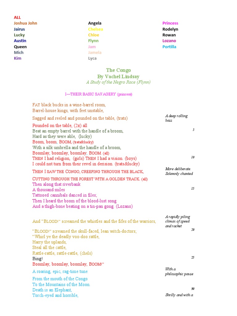 Guide To The Congo Poem Recitation 1 | PDF