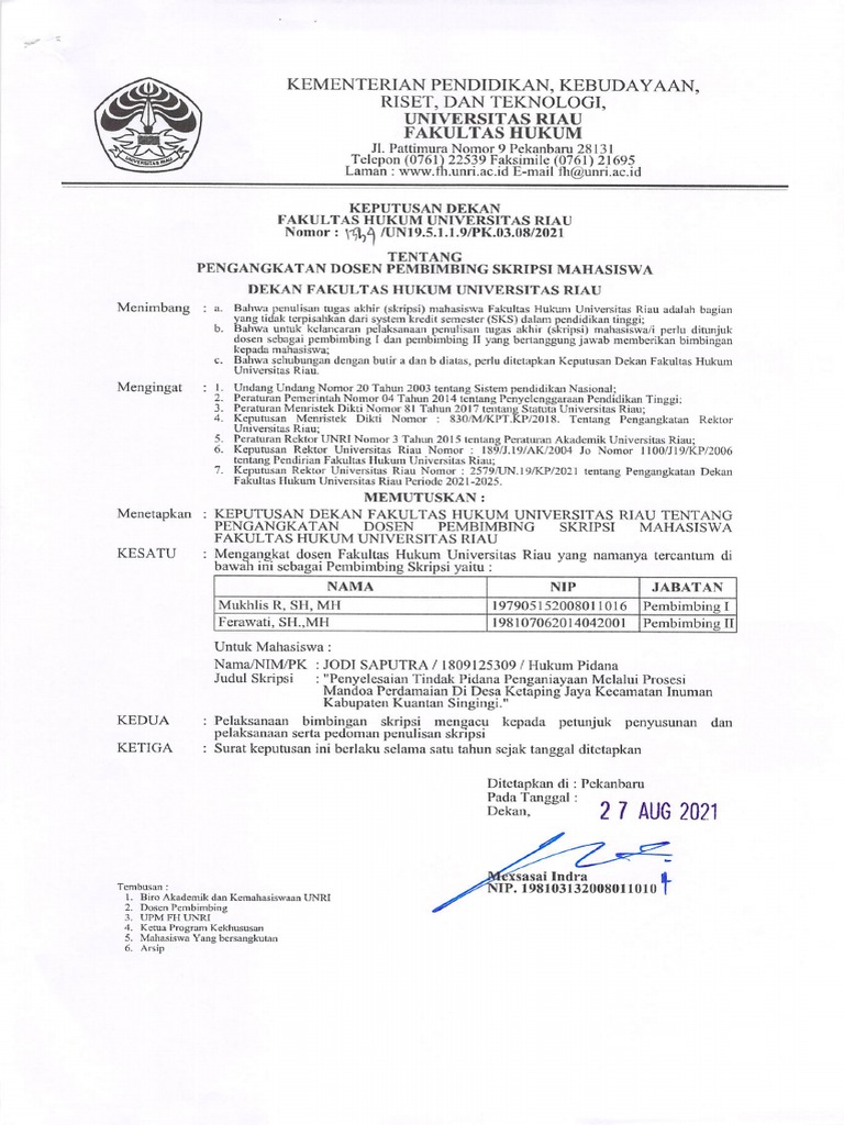 1334 SK Pembimbing | PDF