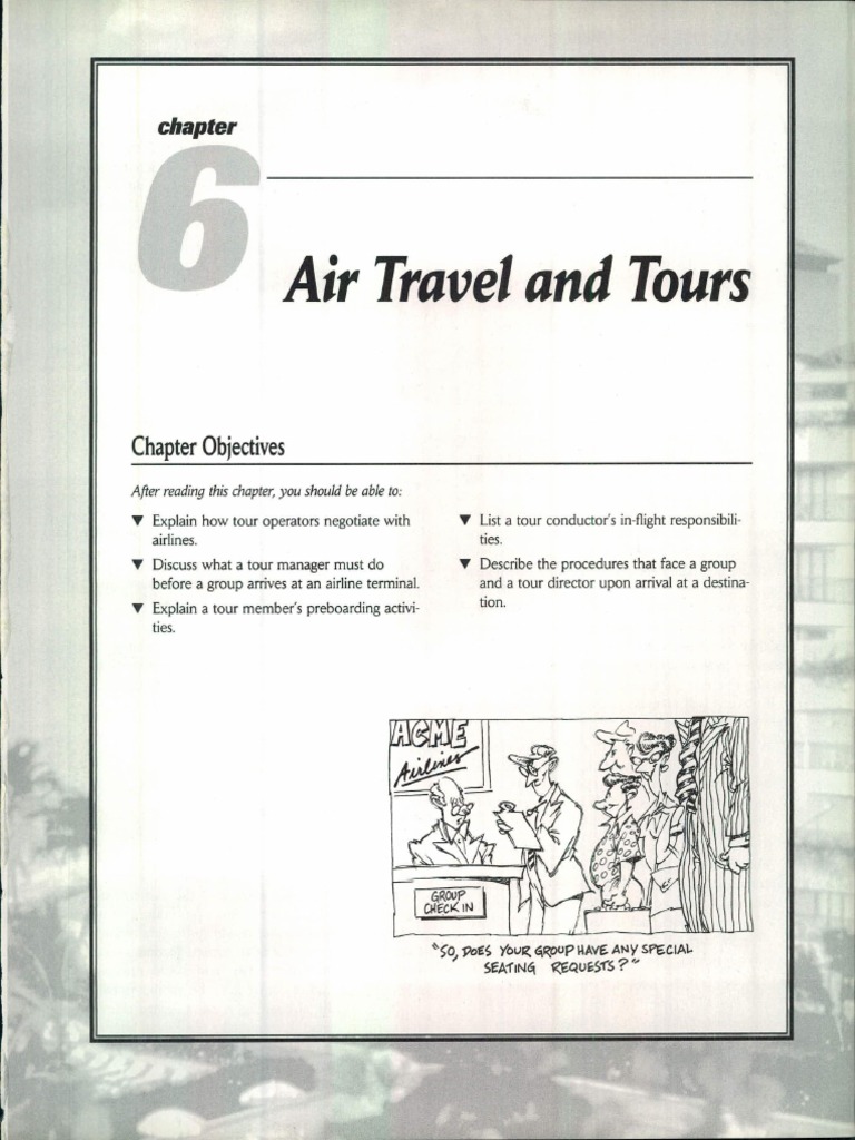 Air Travel and Tours: Chapter Objectives | PDF | Baggage | Airport