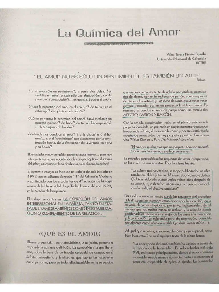 La Química Del Amor | PDF