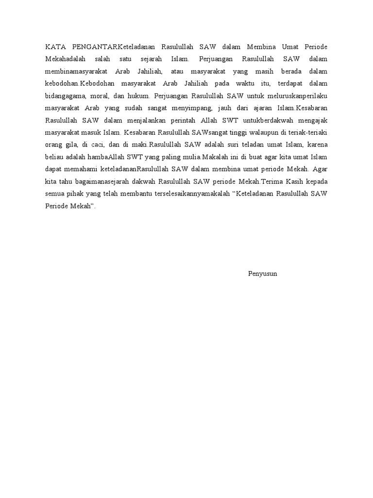 Makalah Keteladanan Nabi Muhammad SAW & para Sahabatnya | PDF