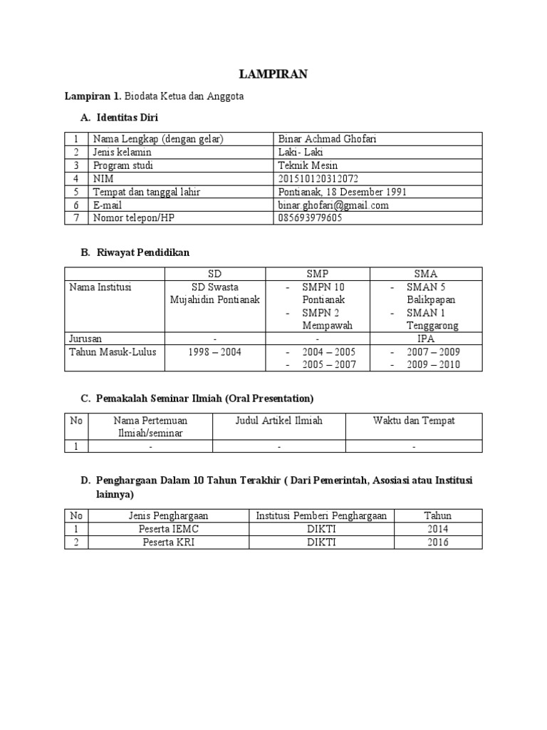 CV Binar | PDF CV Binar | PDF