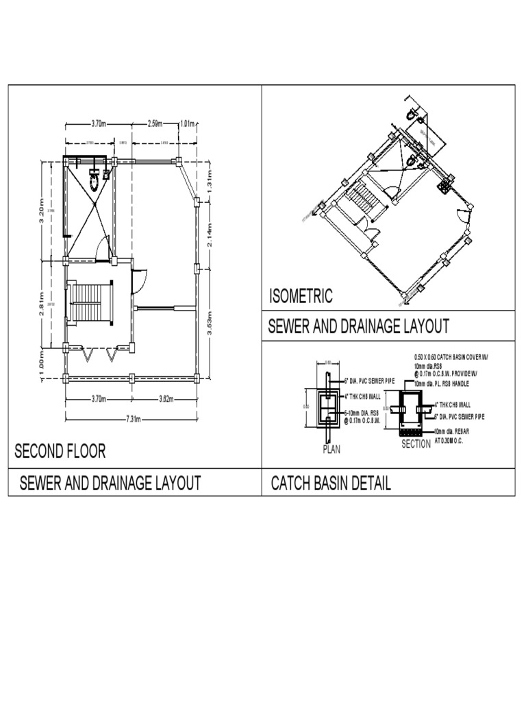 Isometric Sewer and Drainage Layout: Plan Section | PDF | Water ...