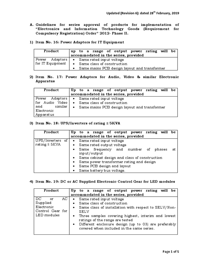 Electronics Product Registration Guidelines | PDF | Power Supply ...