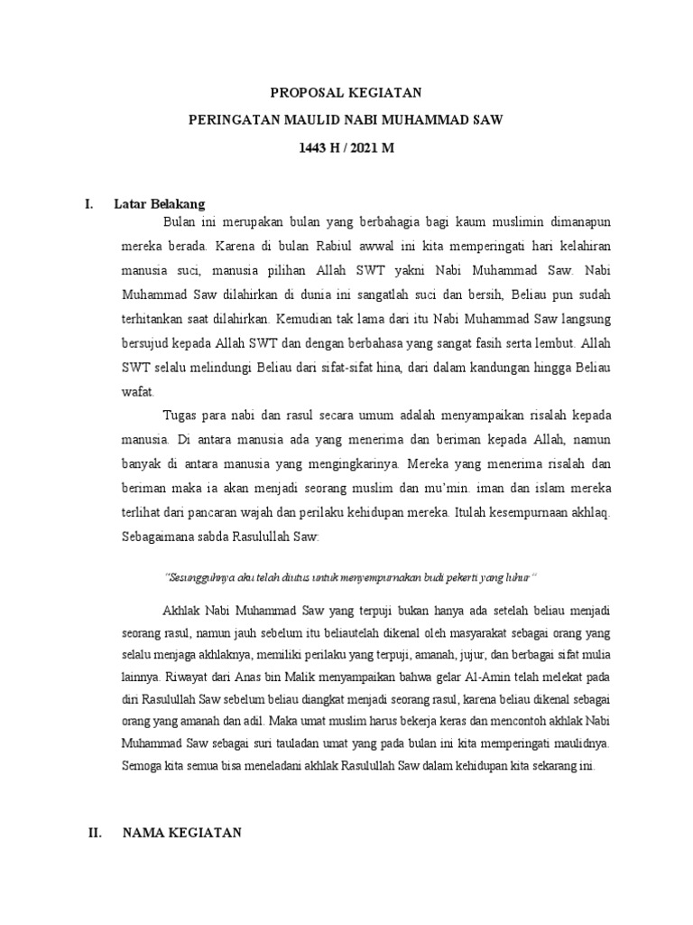 Proposal & LPJ Maulid 21 | PDF