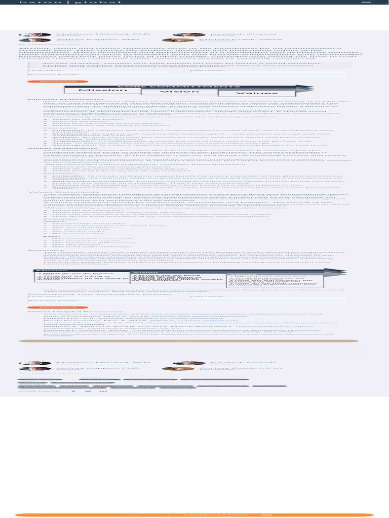How To Write Mission, Vision, and Values Statements - 100 Examples To Help Guide You Through The ...