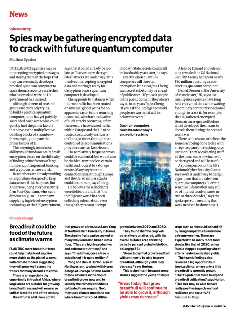Spies May Be Gathering Encrypted Data To Crack With Future Quantum ...