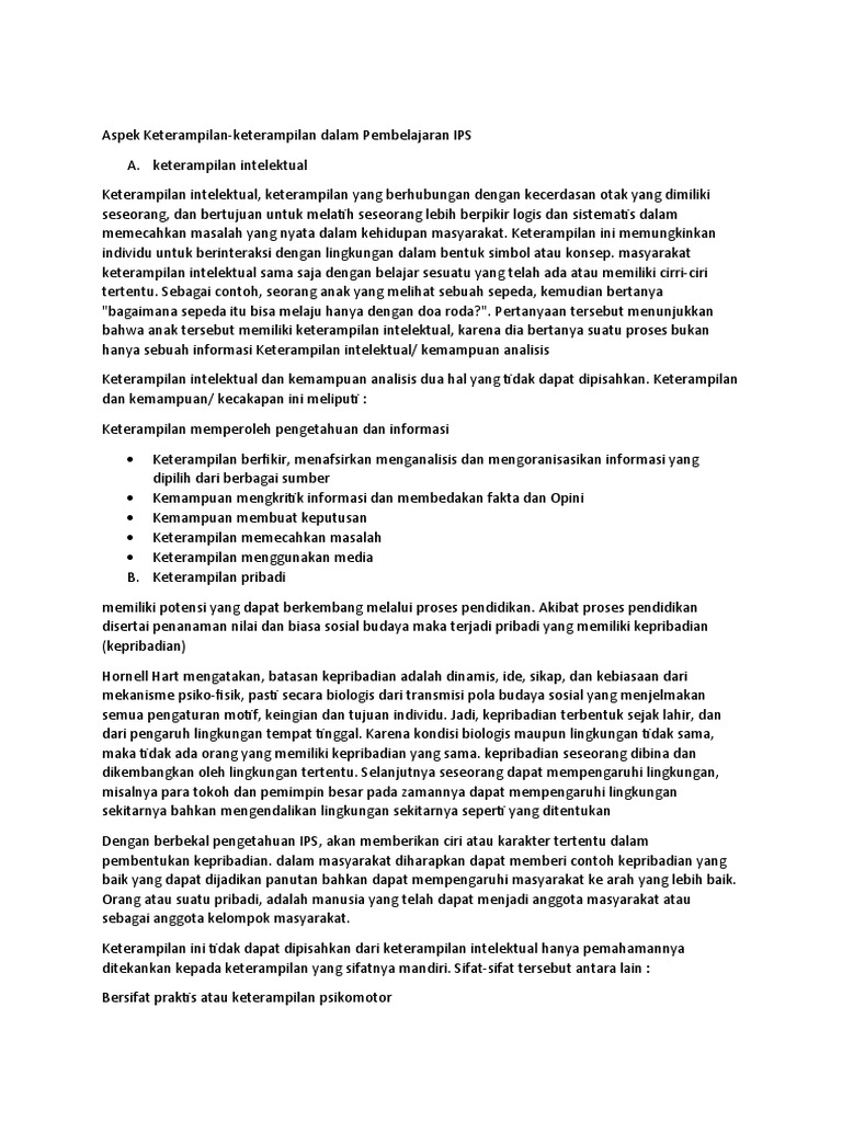 Keterampilan IPS untuk Kelas Rendah SD | PDF