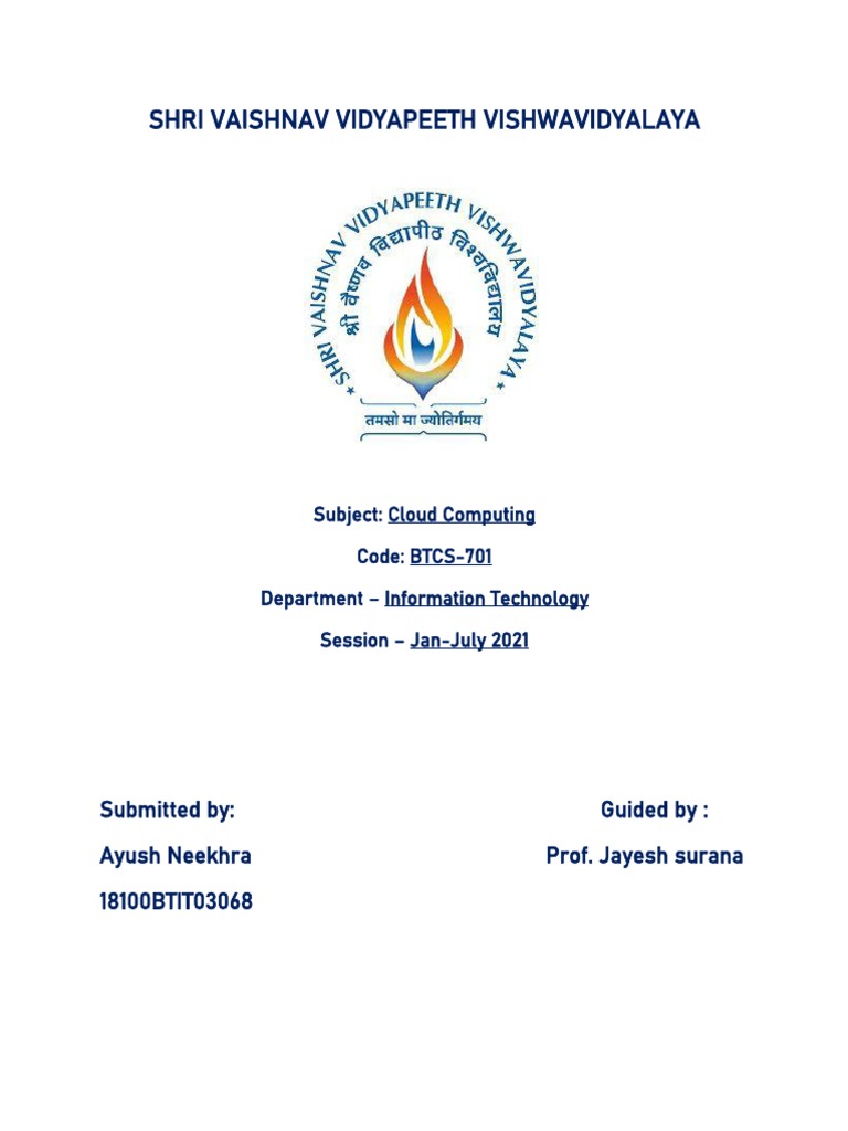 Shri Vaishnav Vidyapeeth Vishwavidyalaya | PDF | Operating System | Computing