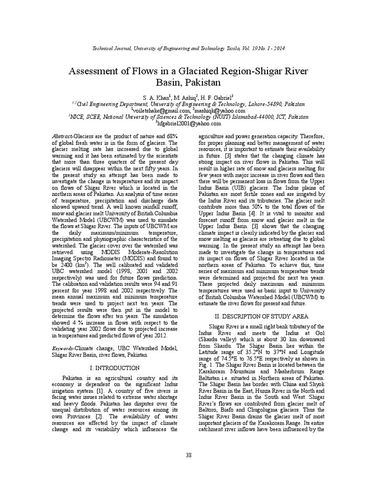 Shigar River Flow Assessment in Pakistan | PDF | Drainage Basin ...