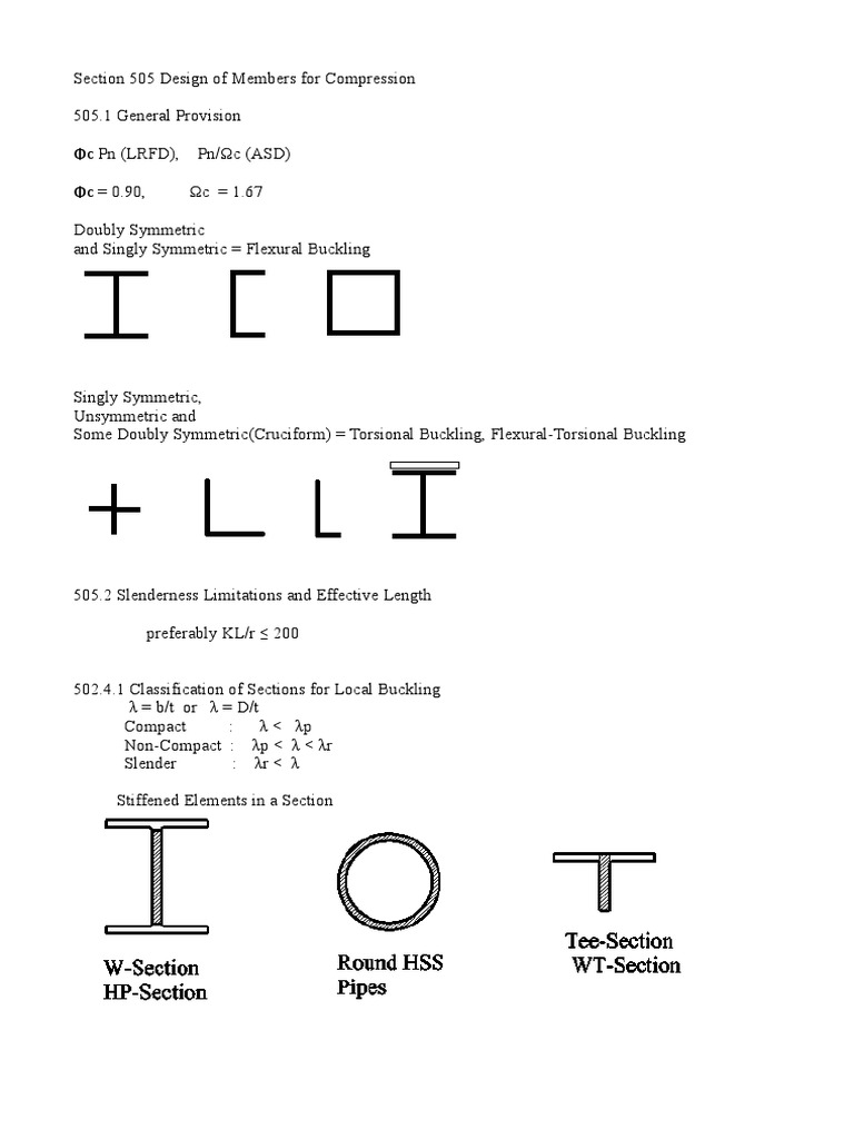 Compression Member Design: Buckling Types | PDF | Buckling | Earthquake ...