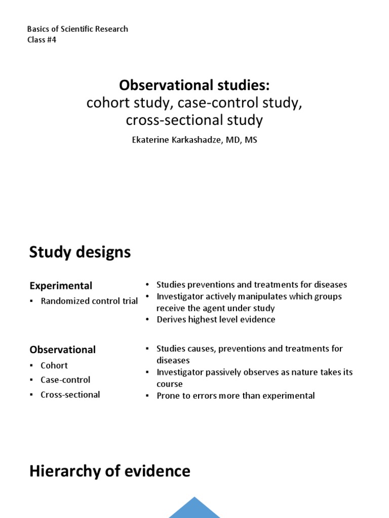Observational Studies:: Cohort Study, Case-Control Study, Cross ...
