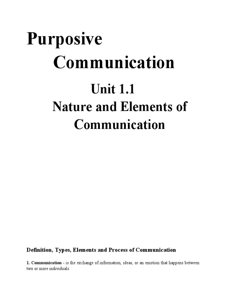 Purposive COMMUNICATION | PDF | Communication | Nonverbal Communication
