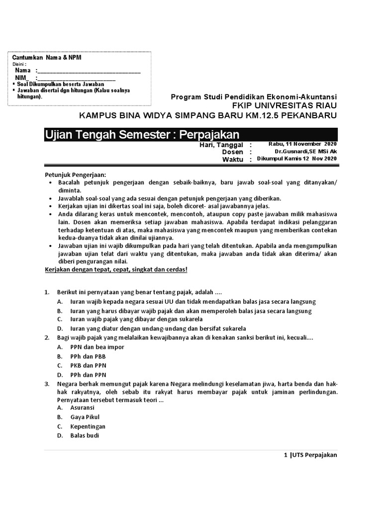 Uts Perpajakan | PDF