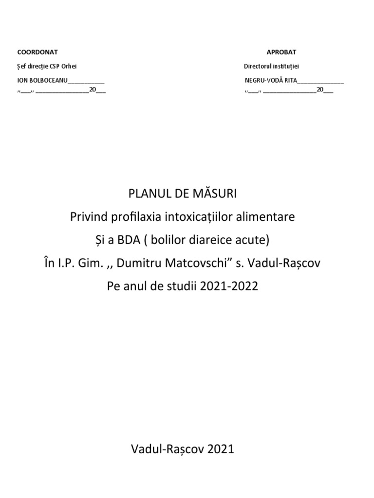 Plan de Masuri | PDF