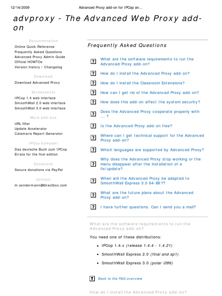 Advanced Proxy Add-On For IPCop and SmoothWall | PDF | Proxy Server ...