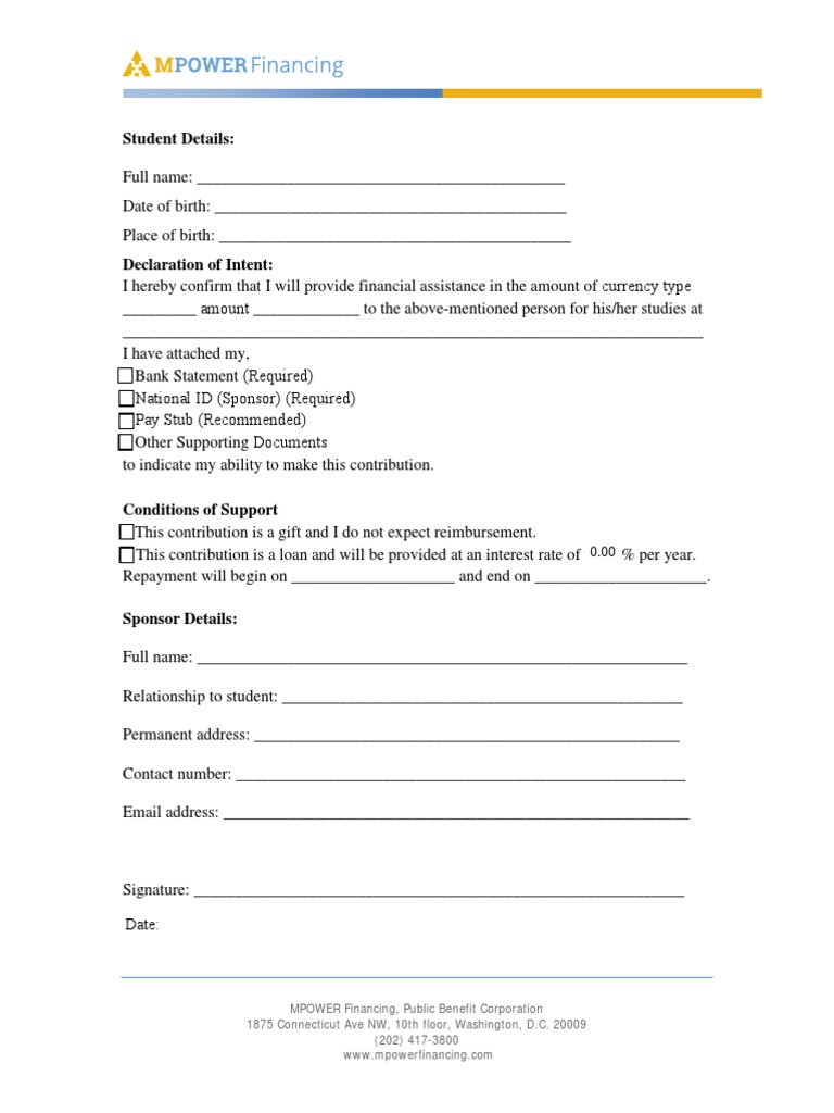 MPOWER Sponsor Support Letter | PDF