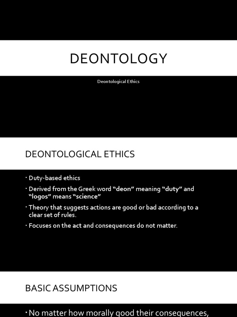 Understanding Deontological Ethics | PDF | Applied Philosophy ...