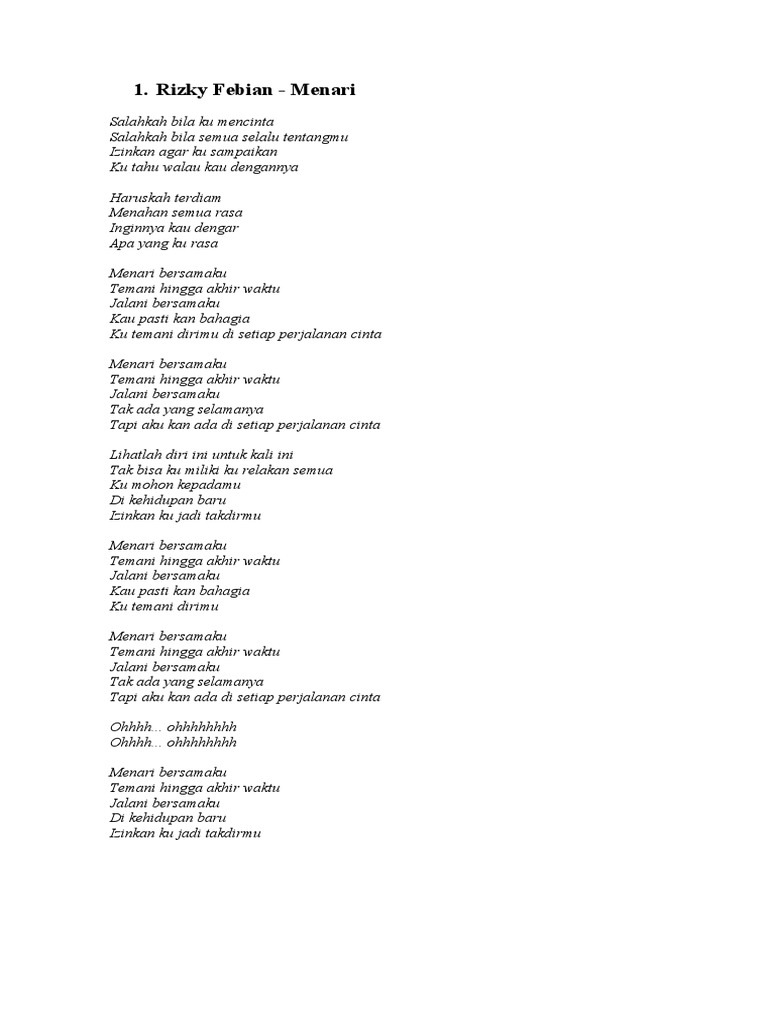 10 Lirik Lagu Pop GHGHFH | PDF