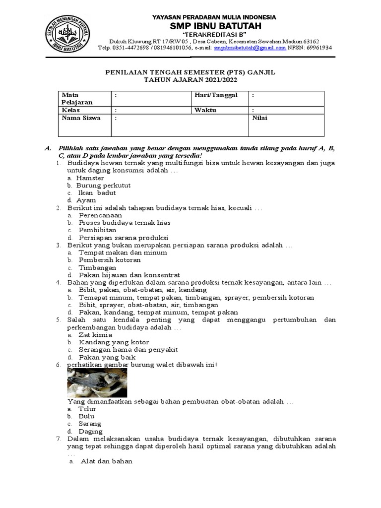 PTS Prakarya Ganjil 2021 | PDF