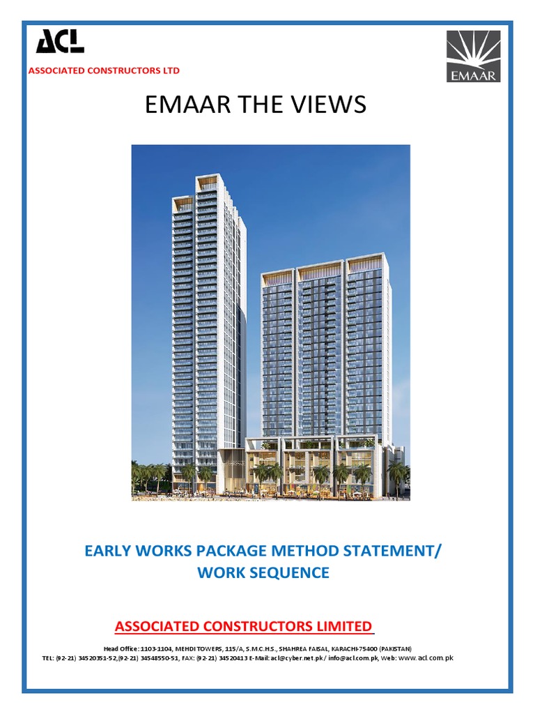 METHOD STATEMENT FOR EARLY WORKS PACKAGE Rev-3 - Emaar The Views | PDF | Deep Foundation ...