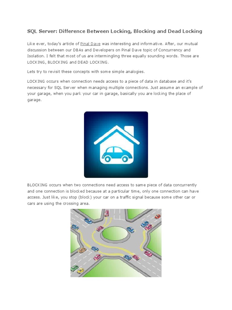 SQL Server: Difference Between Locking, Blocking and Dead Locking | PDF