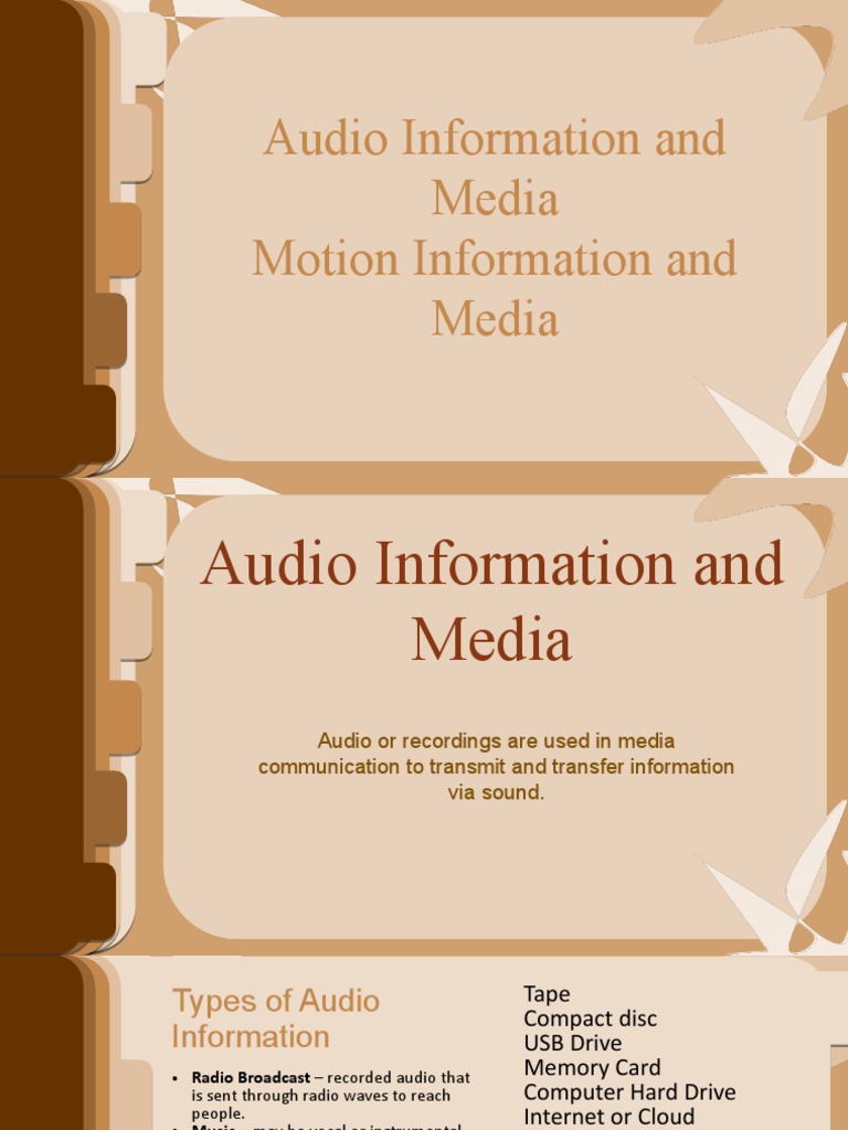 Audio Information and Media Motion Information and Media | PDF | Sound ...