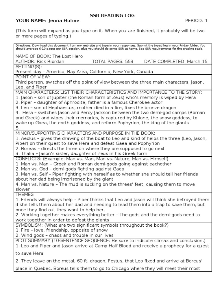 SSR Log: The Lost Hero Summary | PDF | Greek Mythology | Mythology