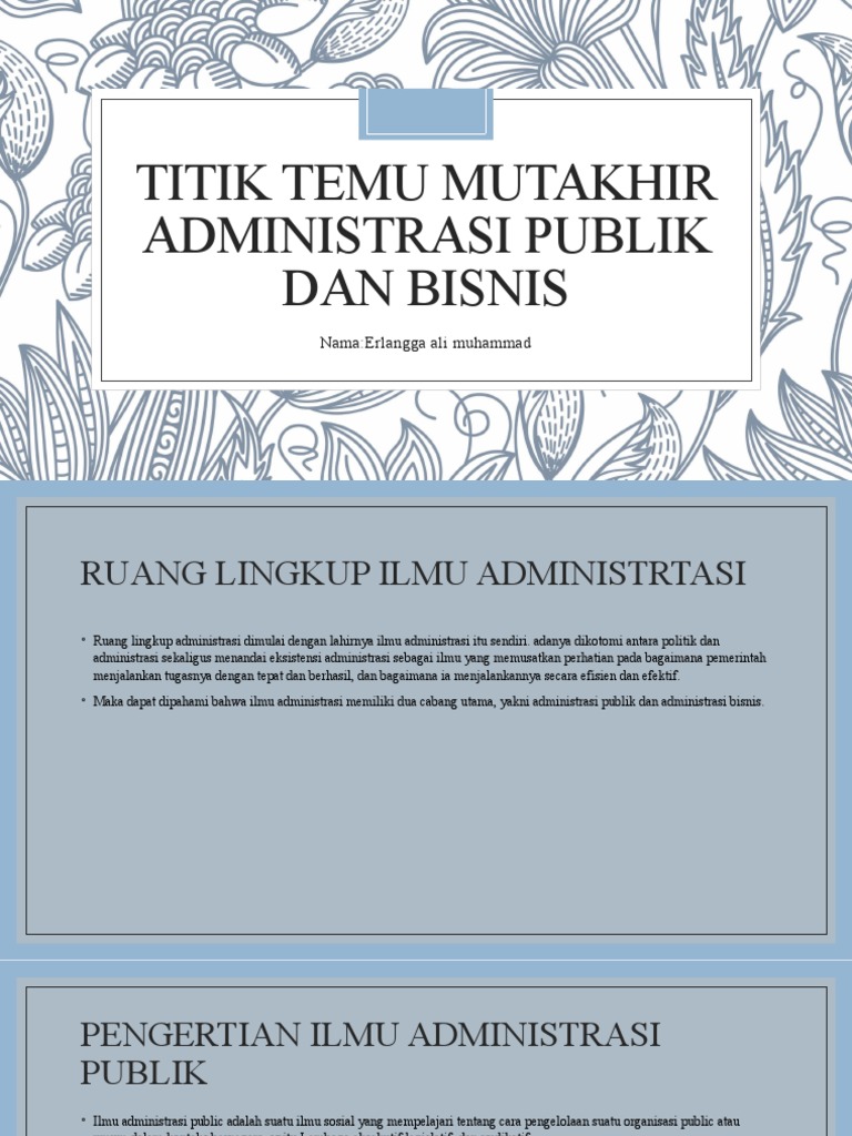 Tuga TOA Perbedaan Dan Persamaan Ilmu Administrasi Publik Dan Bisnis - Erlangga Ali Muhammad ...