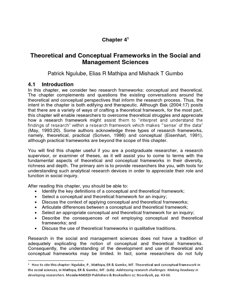 Theoretical and Conceptual Frameworks in | PDF | Theory | Concept