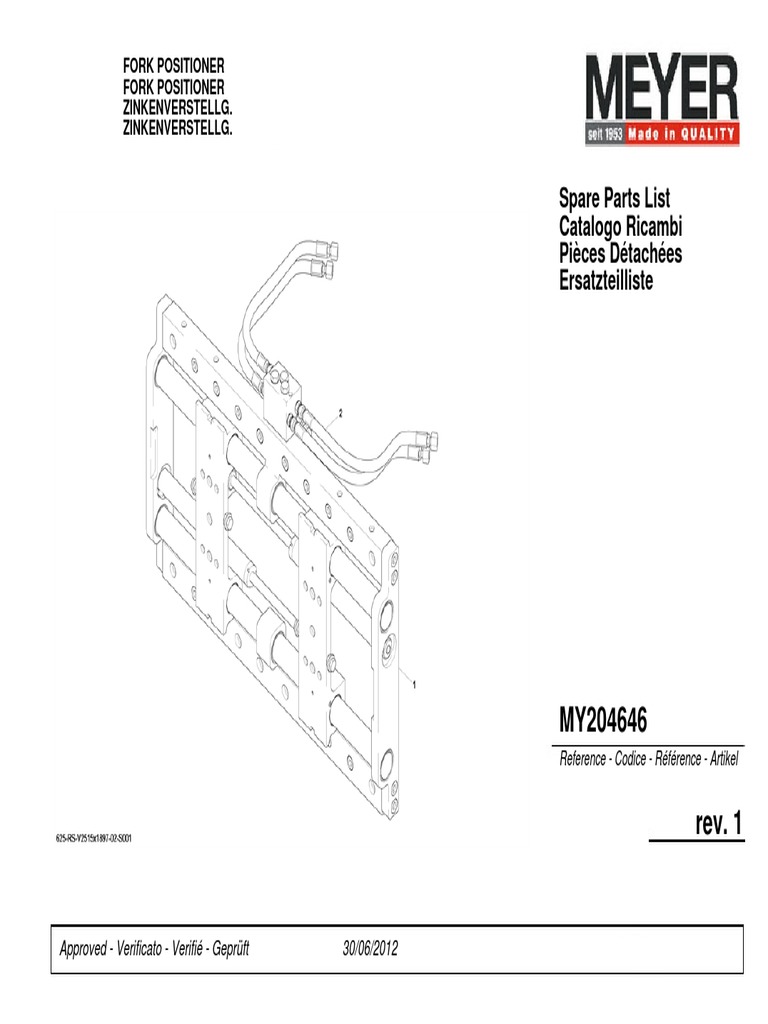 Meyer Fork Positioner Parts Catalog | PDF | Home & Garden