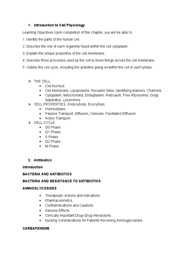 01 Pharma Group 1 Outline | PDF | Cell (Biology) | Adverse Effect