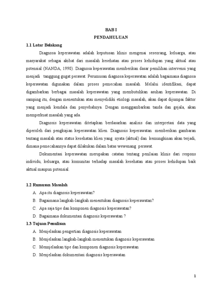 Makalah Diagnosa Keperawatan | PDF | Karier & Perkembangan | Kesehatan Holistik