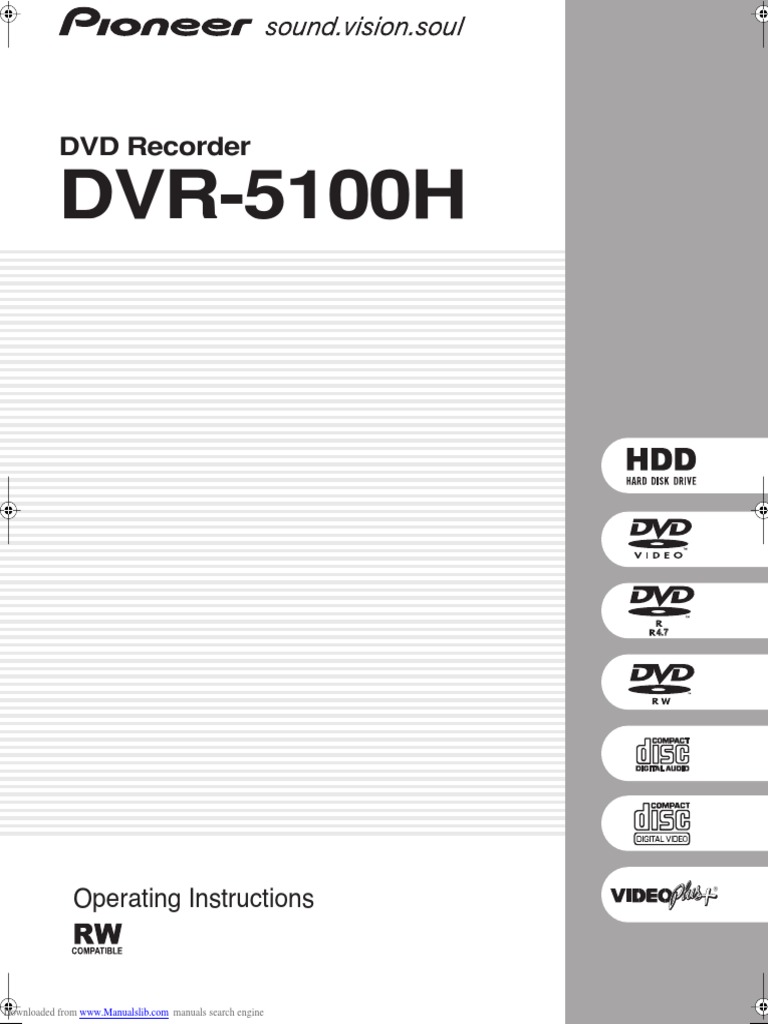 Manual Recorder dvr5100h | PDF | Compact Disc | Dvd