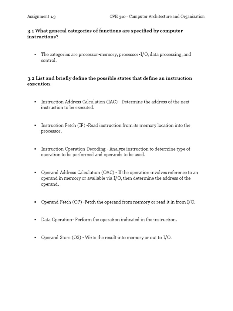 Assignment 13 Chapter 1 Download Free Pdf Central Processing Unit Inputoutput 
