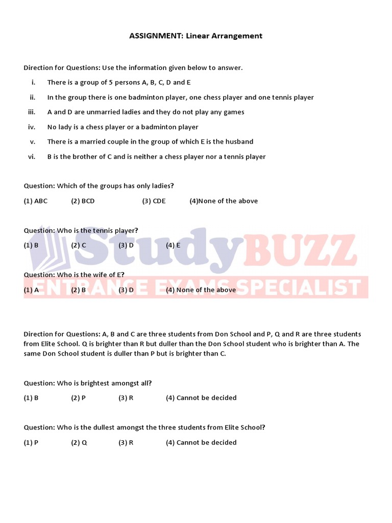 Linear Arrangement | PDF