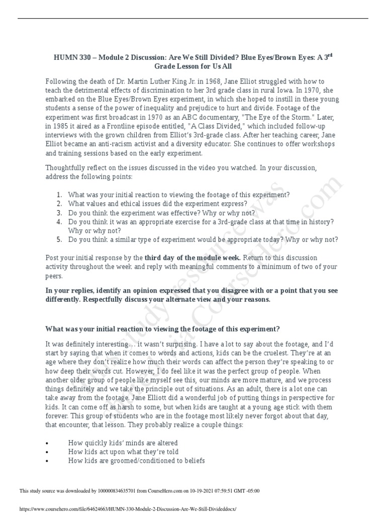 A Powerful Lesson: Analyzing Jane Elliott's 1970 'Blue Eyes/Brown Eyes ...