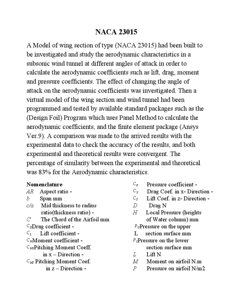 Naca 23015 | PDF | Airfoil | Mechanical Engineering