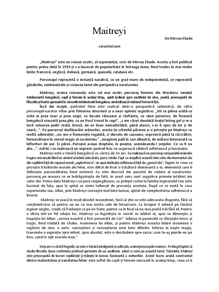 Maitreyi Caracterizar | PDF