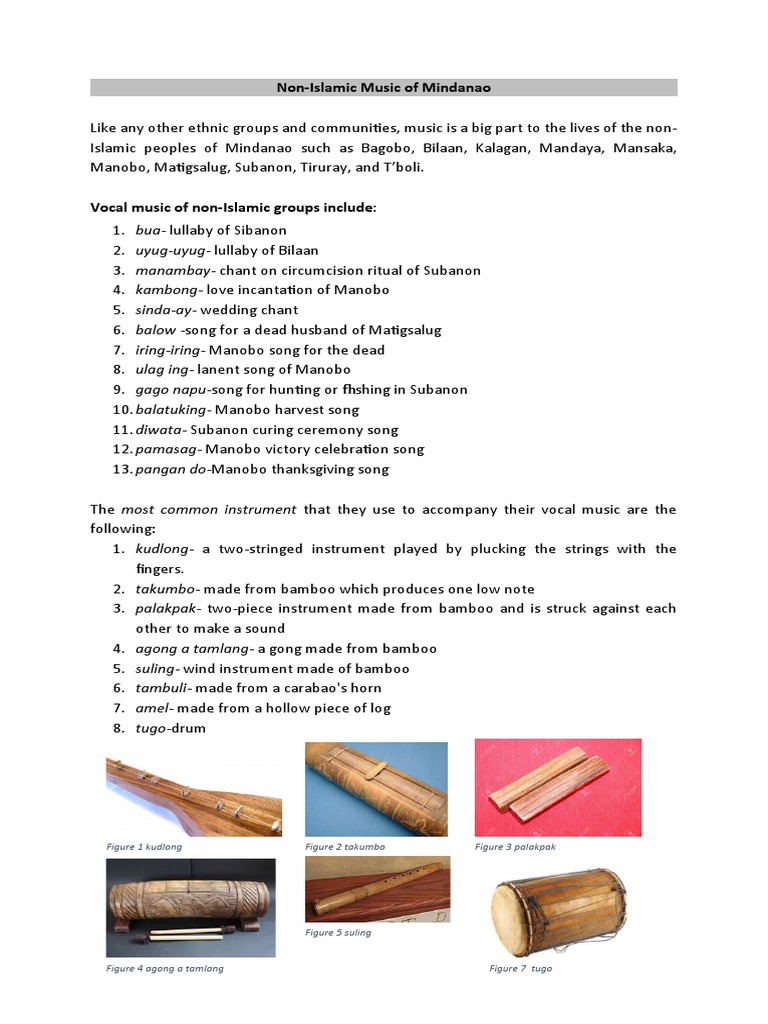 Non-Islamic Music of Mindanao: Figure 3 Palakpak Figure 2 Takumbo ...