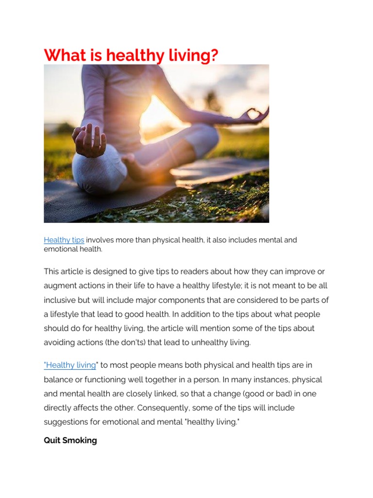 What Is Healthy Living | PDF | Healthy Diet | Heart
