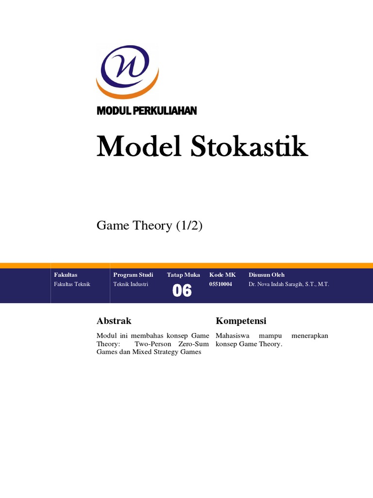 Modul 6 Model Stokastik | PDF | Mathematical And Quantitative Methods (Economics) | Teaching ...