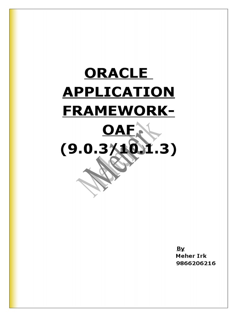 OAF Concepts | PDF | Web Application | Software Engineering