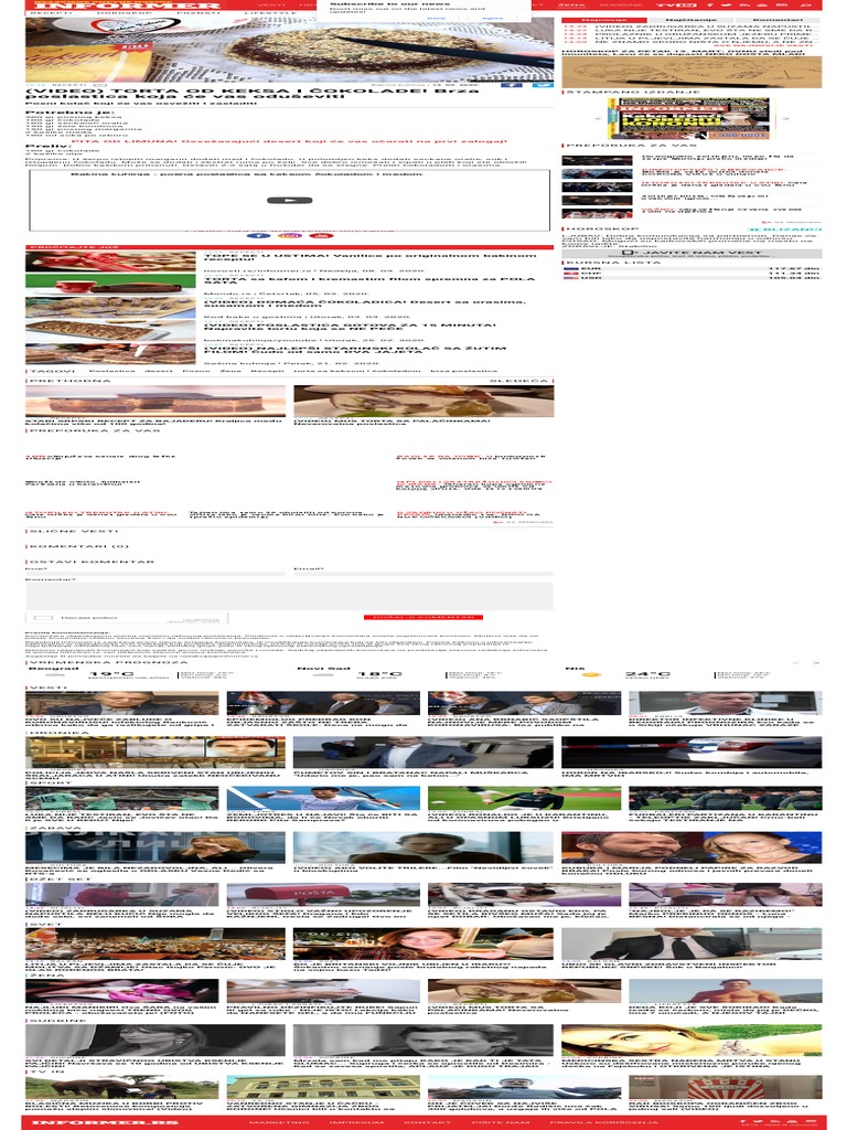 TORTA OD KEKSA I ČOKOLADE! Brza Poslastica | PDF