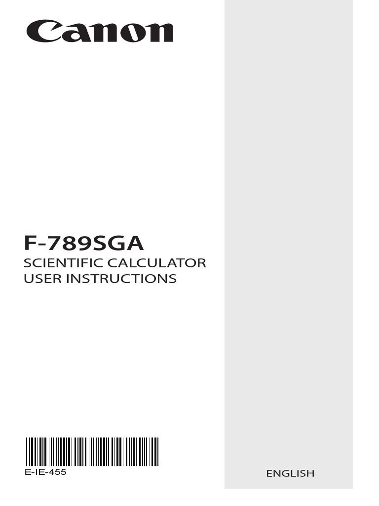 Canon F-789SGA Manual | PDF | Decimal | Arithmetic
