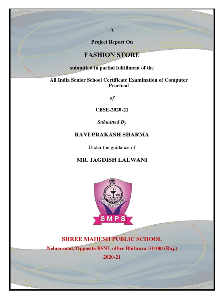 Term - 1 Synopsis Fashion Store Management | PDF | System | Top Down ...