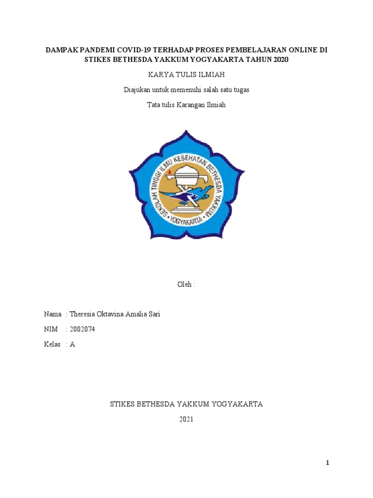 Karya Ilmiah - Theresia Oktavina Amalia Sari 2002074 | PDF